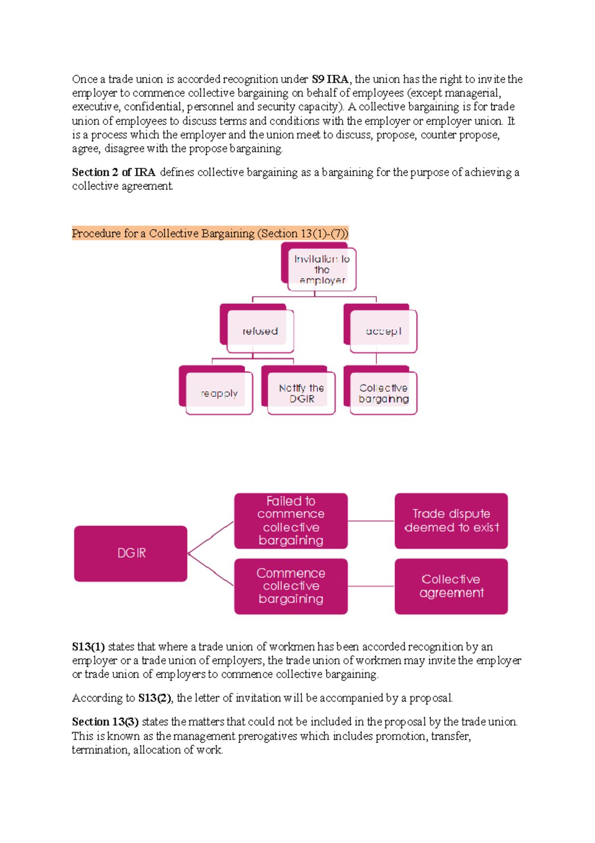Collective bargaining - A collective bargaining is for trade union of ...