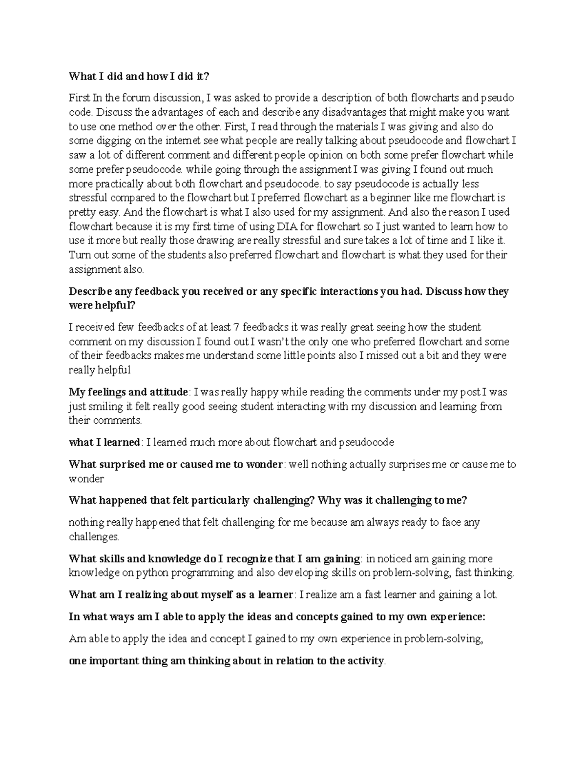 Learning Journal Unit 3 CS1101 - What I did and how I did it? First In ...