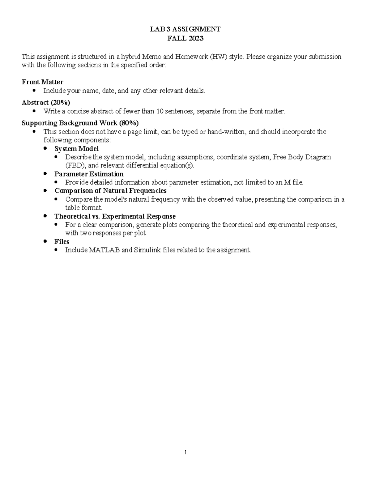 402 FA23 Lab3 assignment 9 29 23 - LAB 3 ASSIGNMENT FALL 2023 This assignment is structured in a ...