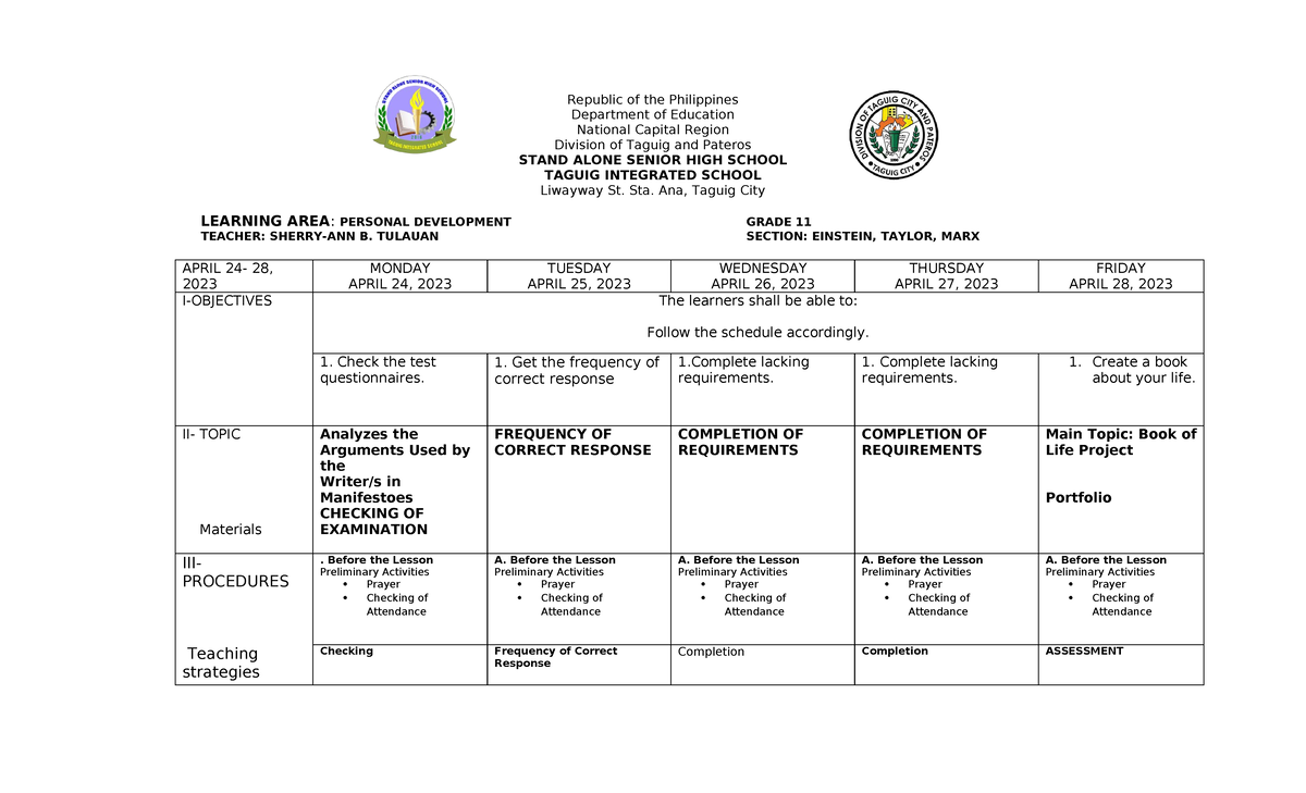 Perdev- April 24-28 - Republic of the Philippines Department of ...