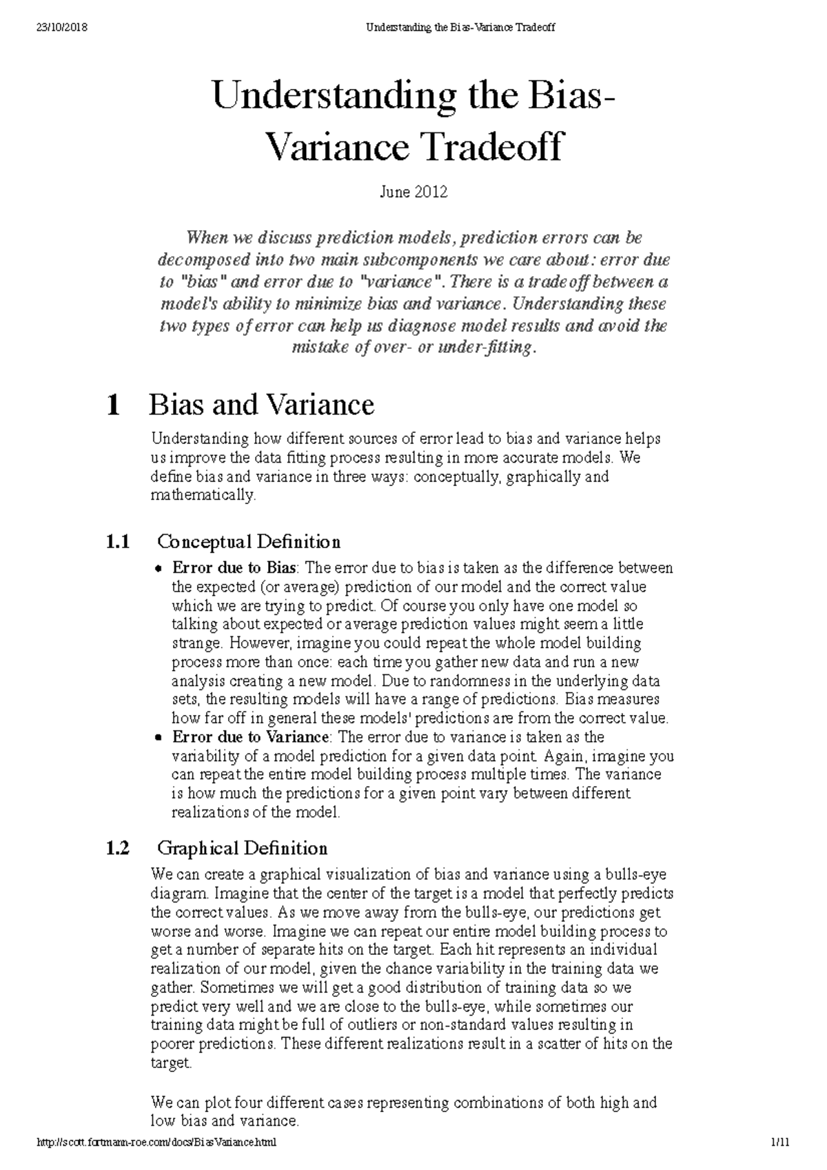 Understanding the Bias-Variance Tradeoff - There is a tradeoff between ...