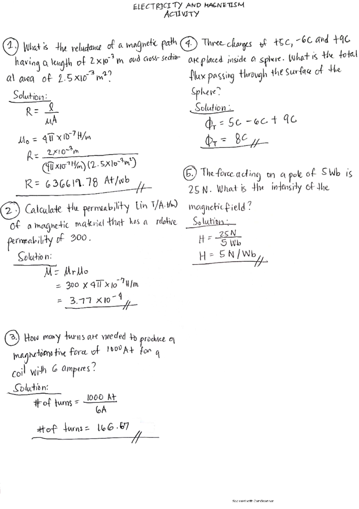 Board Exam Activities for Electricity and Magnetism - Bachelor of ...