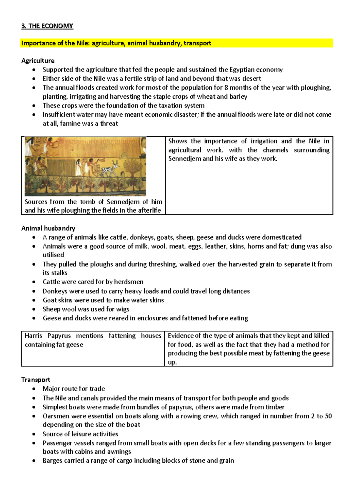 3. The economy - Class ancient history notes - 3. THE ECONOMY ...