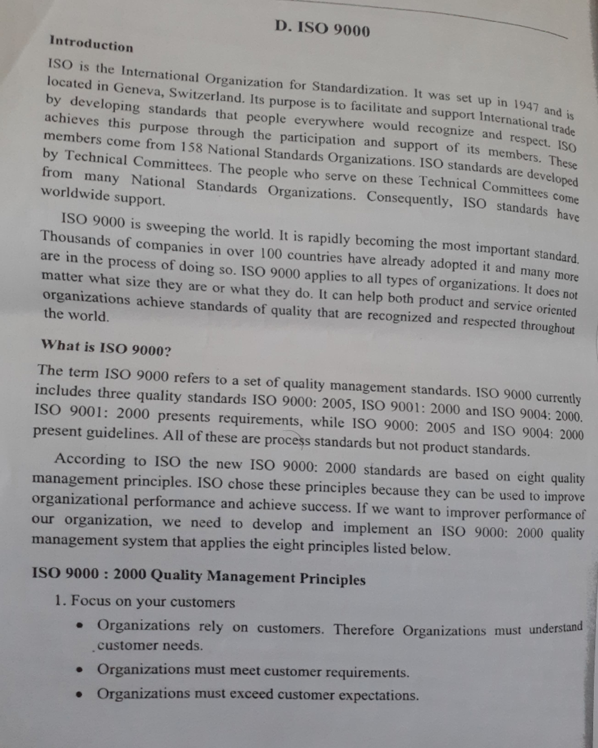 ISO 9000 - Pharmaceutical Analysis 3rd year - Introduction ####### I ...