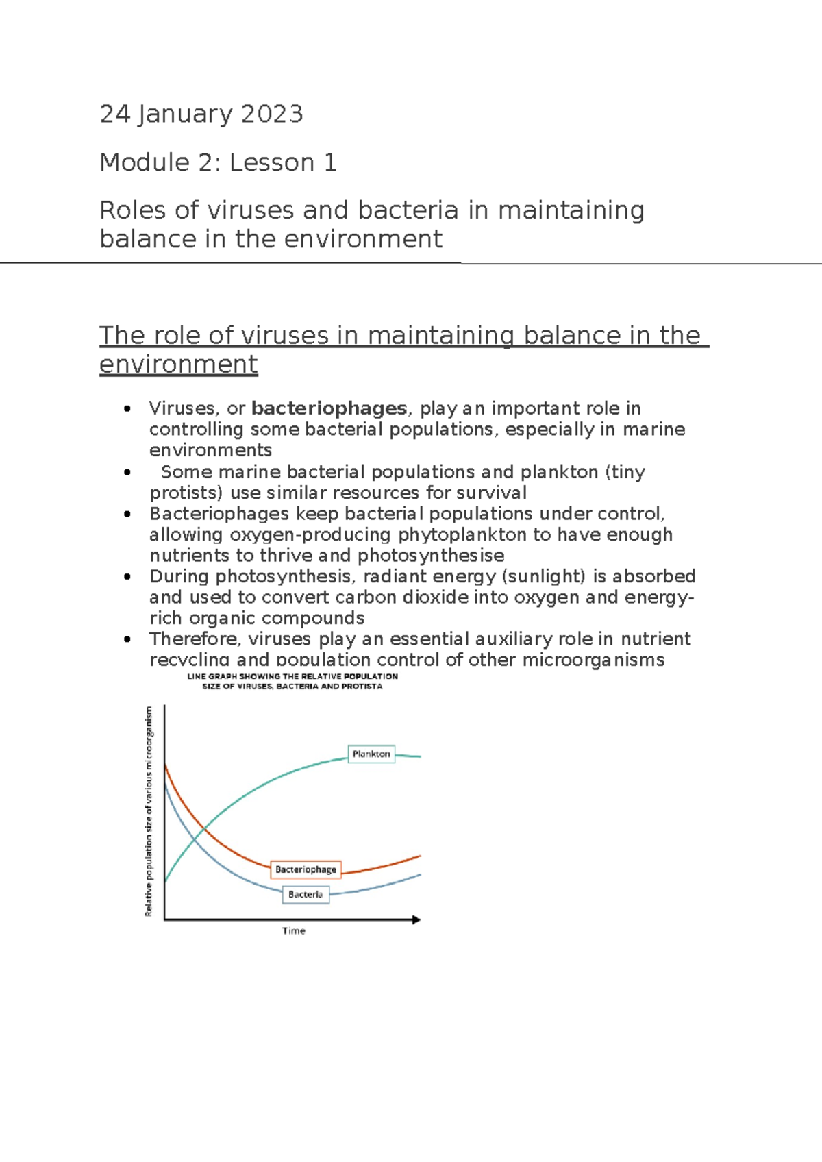Module 2- The Role of Microorganisms in the Environment - 24 January ...
