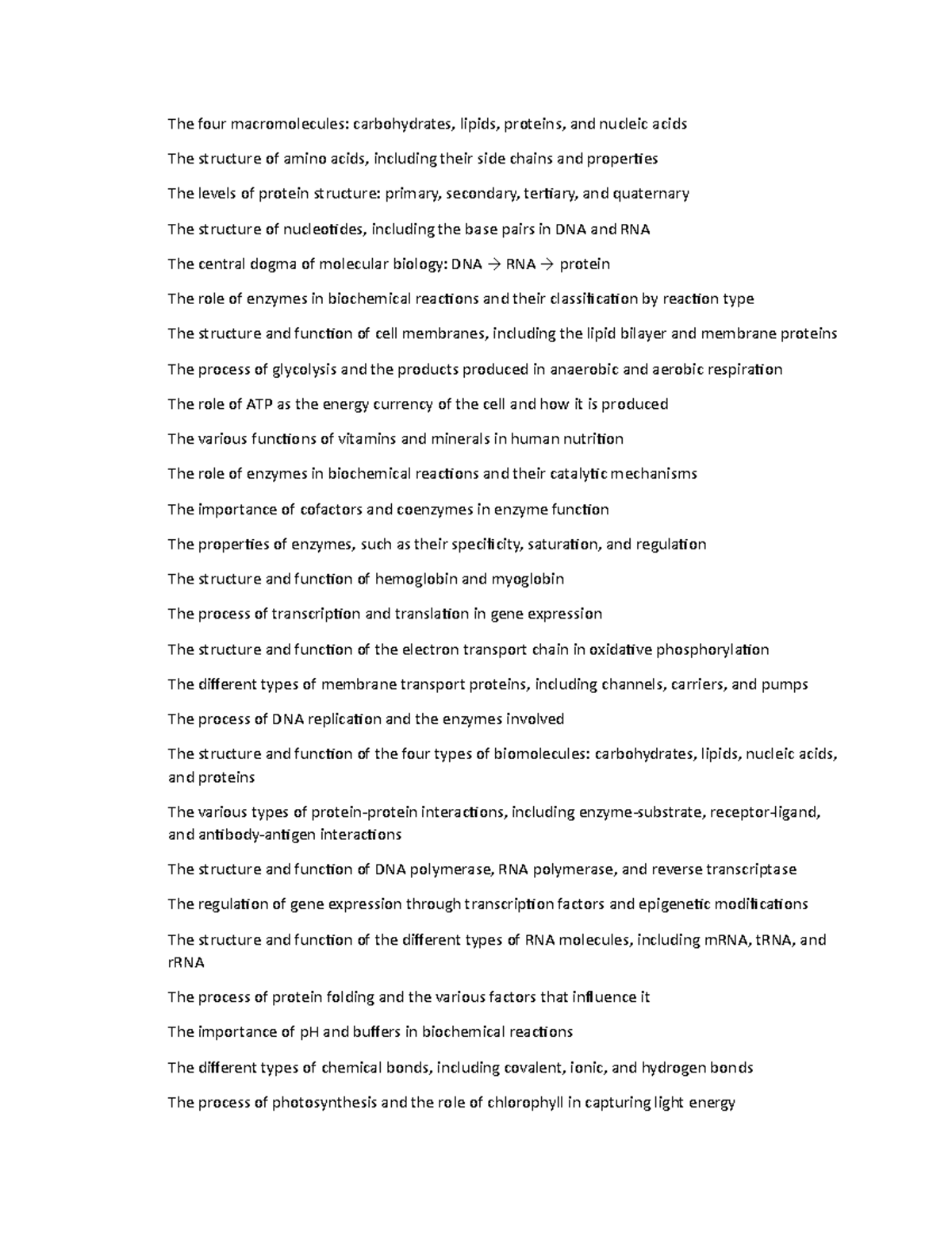 Biochemistry Bullets - The four macromolecules: carbohydrates, lipids ...