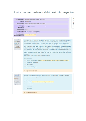 Examen semana 2 Factor Humano en la Administracion de Proyectos - Studocu