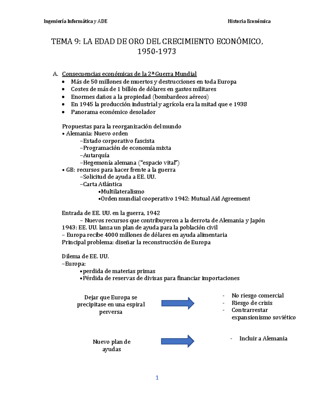 TEMA 9 ( Historia Económica) - TEMA 9: LA EDAD DE ORO DEL CRECIMIENTO ECON”MICO, 1950- A. - Studocu