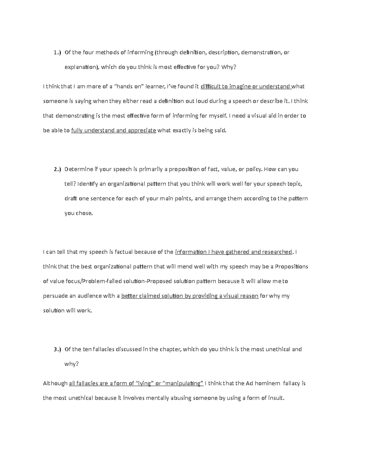 MOD11-COM3023 - Major grade. Very important - 1.) Of the four methods ...