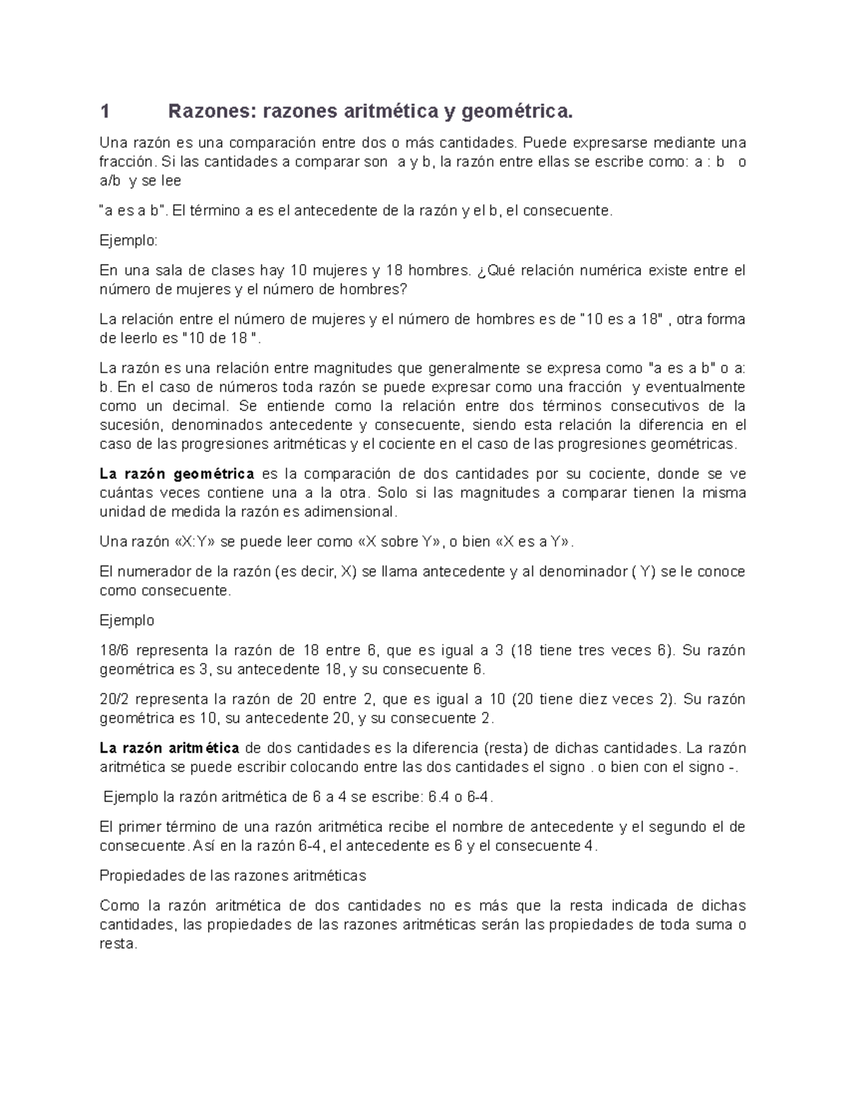 Razones - 3t4gebrtbetb - 1 Razones: razones aritmética y geométrica ...
