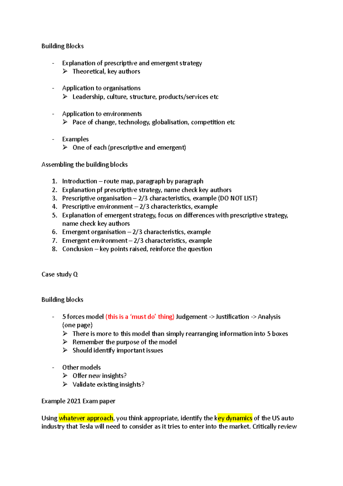 Week 11 lecture notes - Building Blocks Explanation of prescriptive and ...