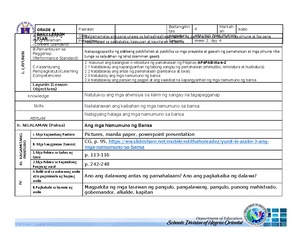 AP4 3rd Q sesyon 4 - Detailed Lesson Plan - I. LAYUNIN A Pangnilalaman ...