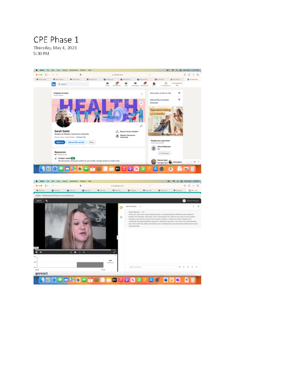 D024- CPE Portfolio Work-pdf - CPE Phase 1 Thursday, May 4, 2023 5:30 ...