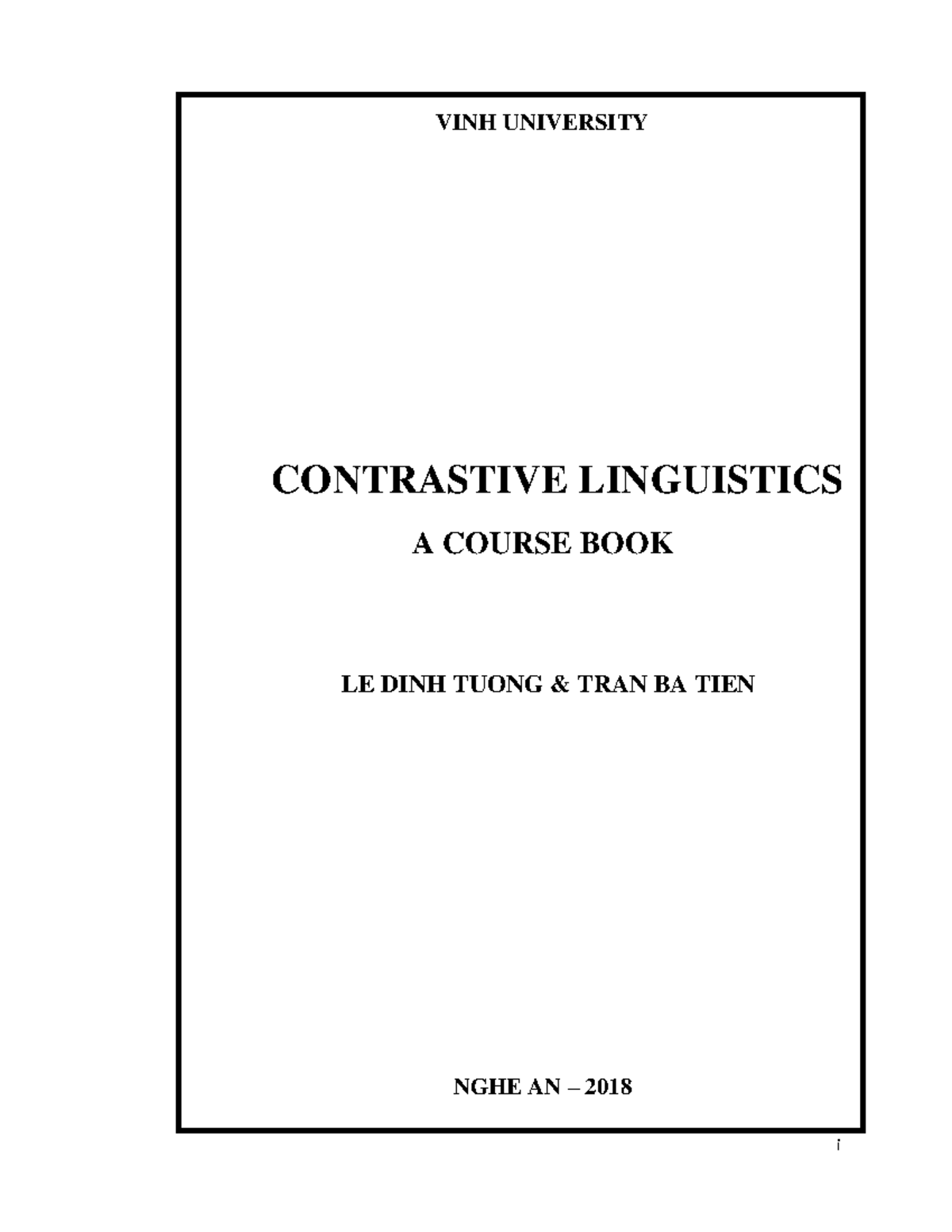 CL revised 28 2 2019 - Ngon ngu hoc tri nhan - i VINH UNIVERSITY LE DINH TUONG – TRAN BA TIEN AN ...