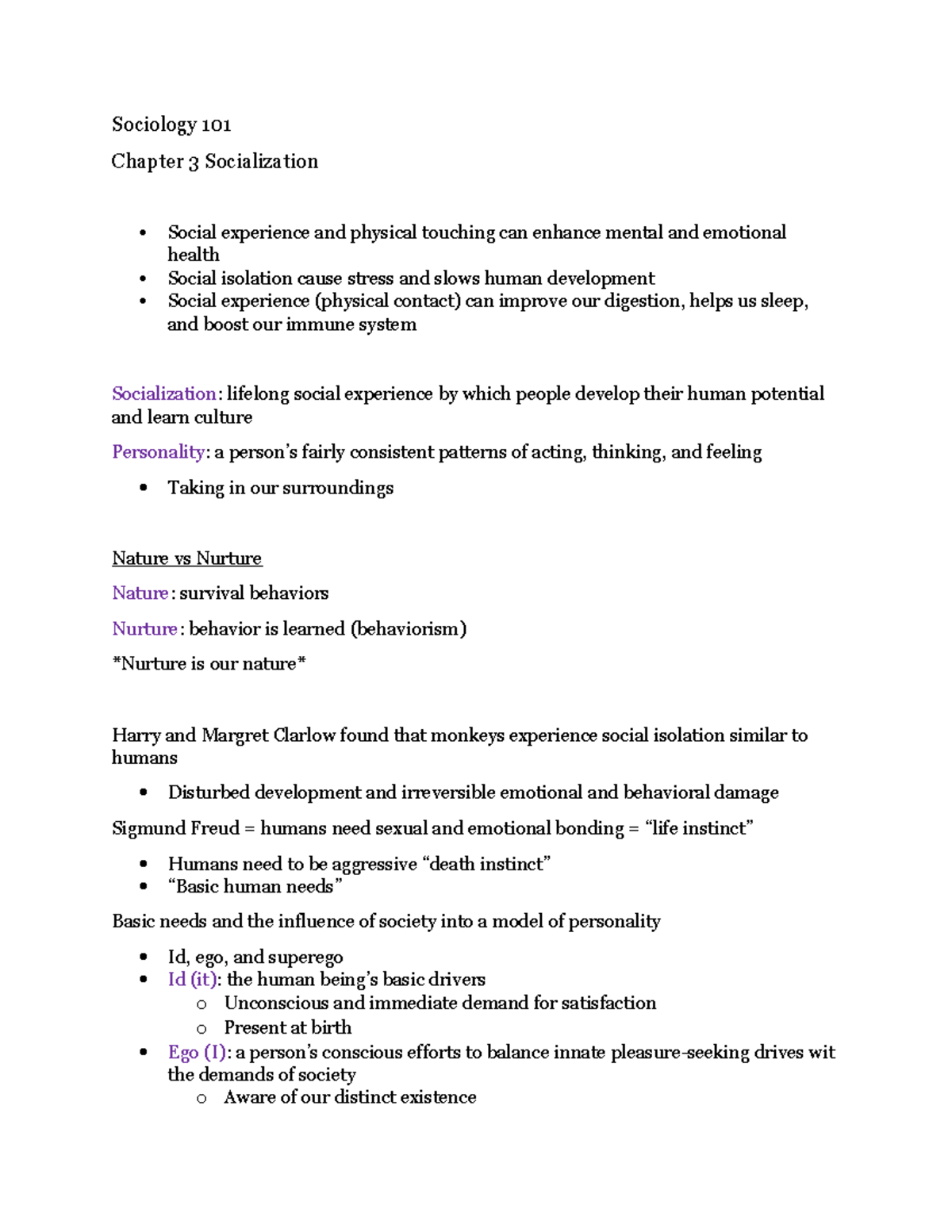 Sociology 101 Chapter 3 - Studocu