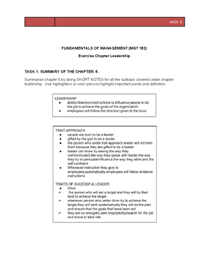MGT 162 Legit COPY - group assignment - MGT 162 – FUNDEMENTALS OF ...
