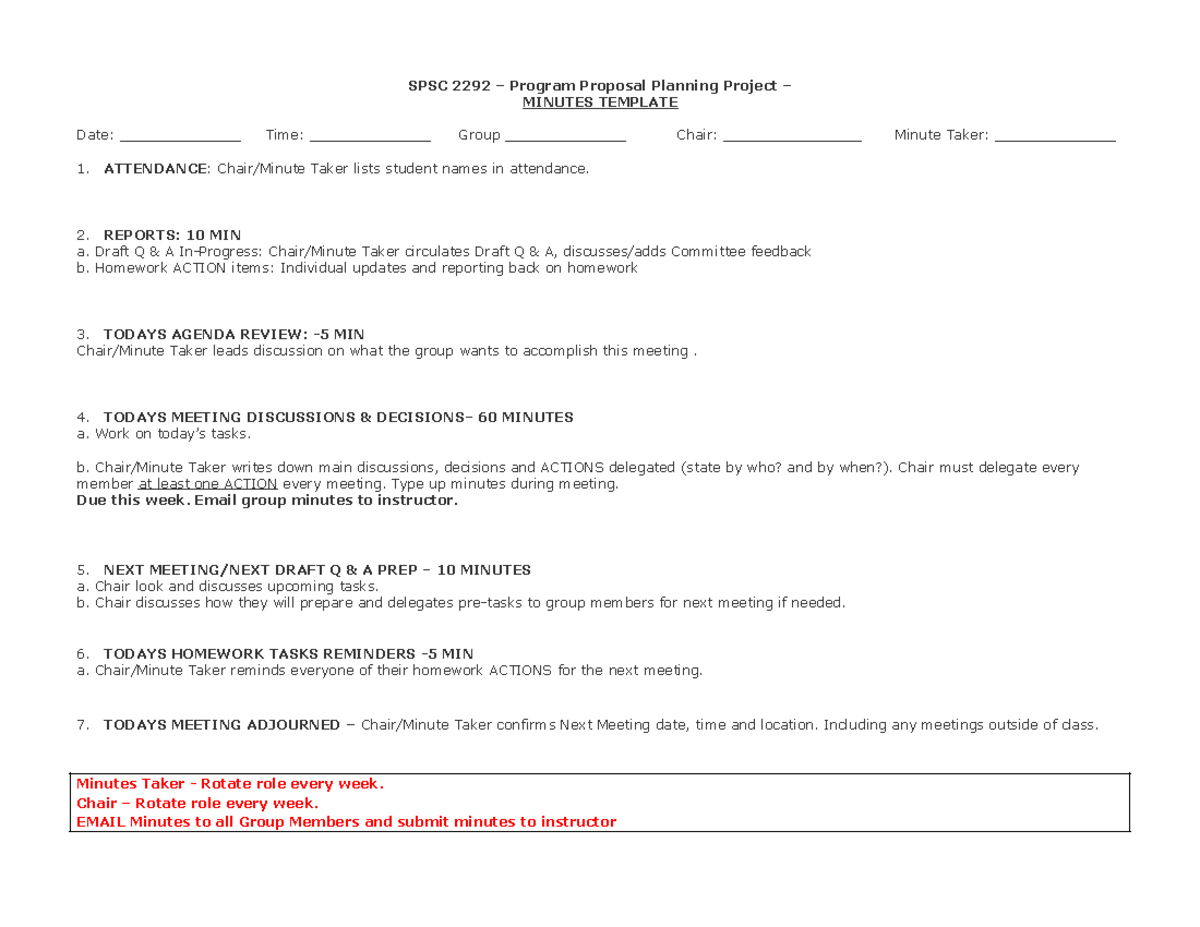 Blank Minutes Template - W21 final (1) - SPSC 2292 – Program Proposal ...