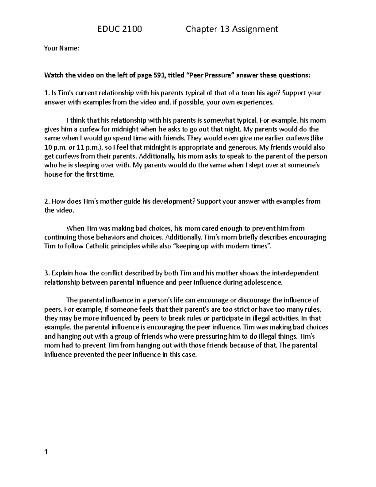 Chapter 13 Assignment - EDUC 2100 Chapter 13 Assignment Your Name ...