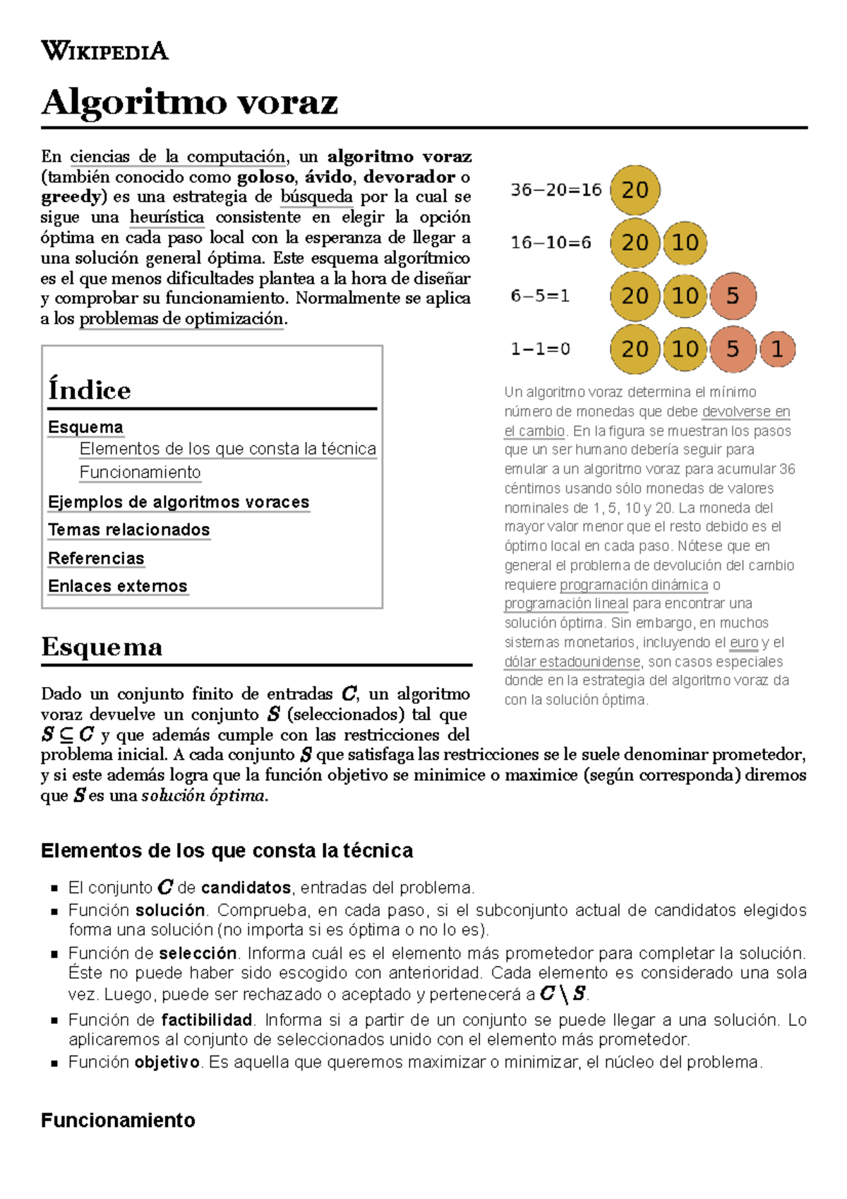 Algoritmo voraz - En la figura se muestran los pasos que un ser humano ...