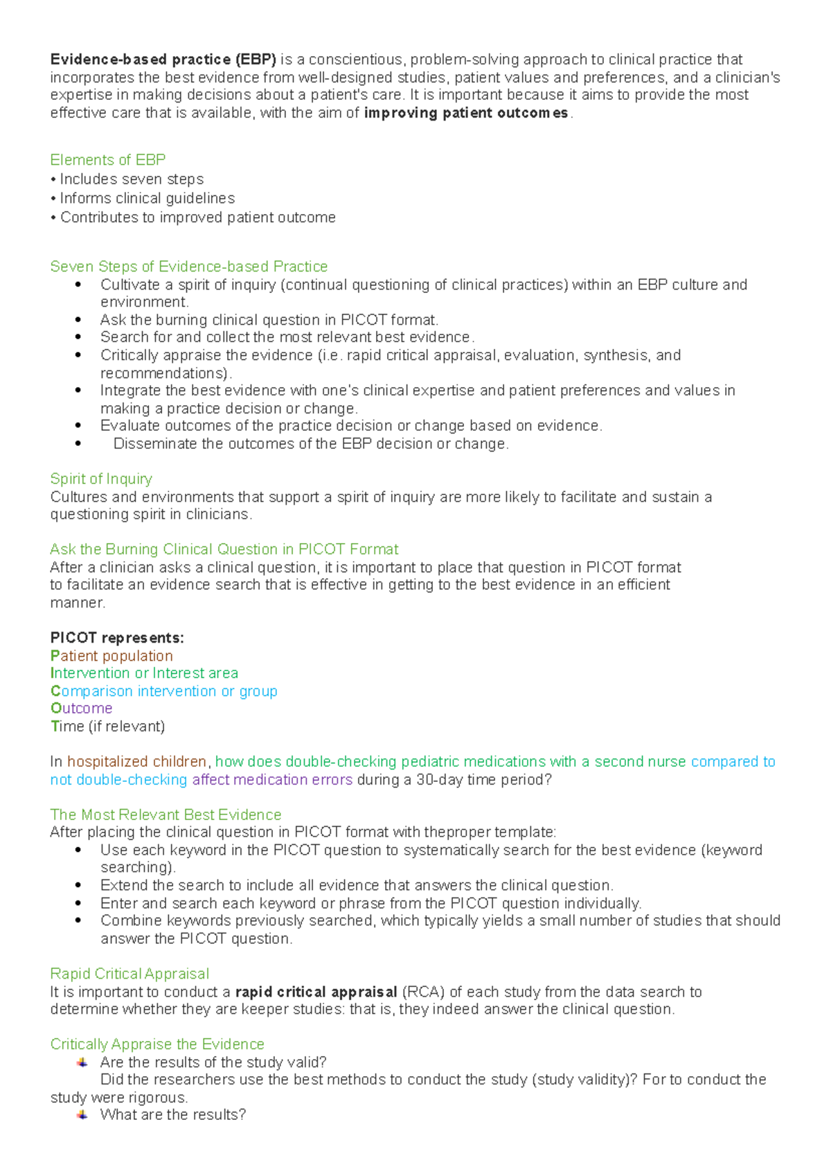 EBP - about EBP - Evidence-based practice (EBP) is a conscientious ...