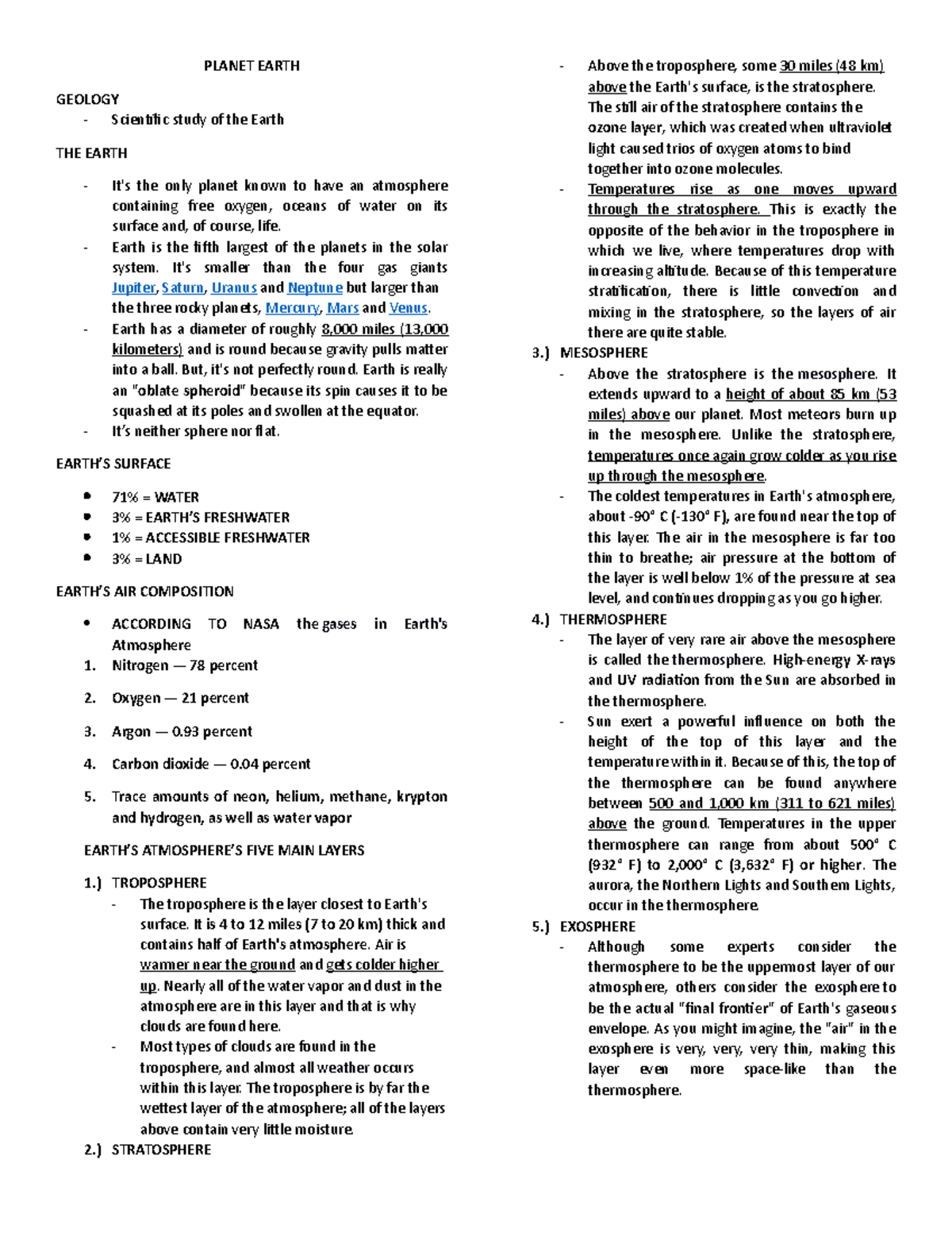 Earth science chap 2 - PLANET EARTH GEOLOGY - Scientific study of the ...