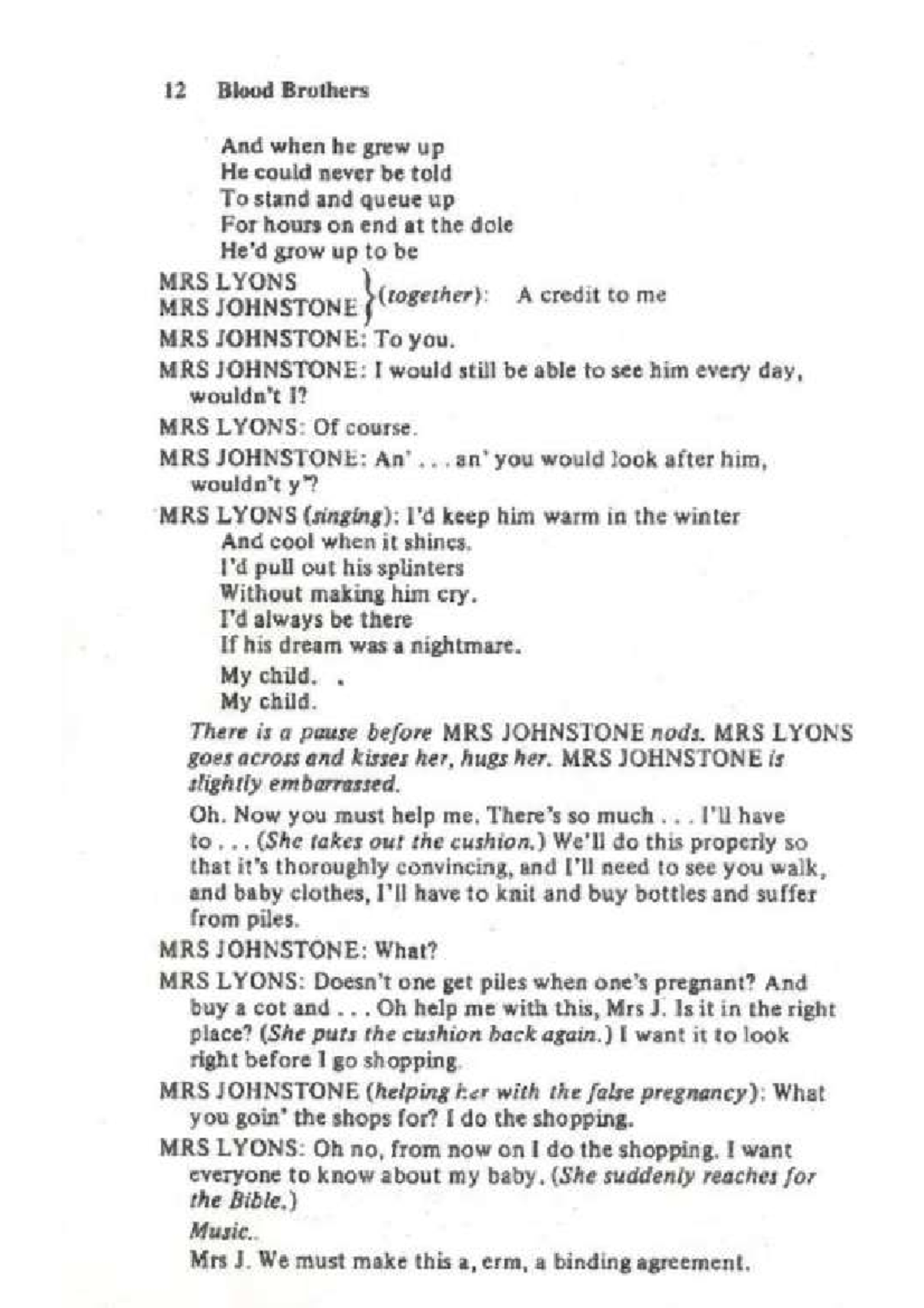 IMG 7943 - ACT ONE OF THE POPULAR MUSICAL PLAY BLOOD BROTHERS BY WILLY ...