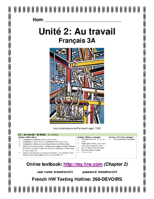 - Copy of Chapter 2 Review Packet - FREN 302 - Studocu