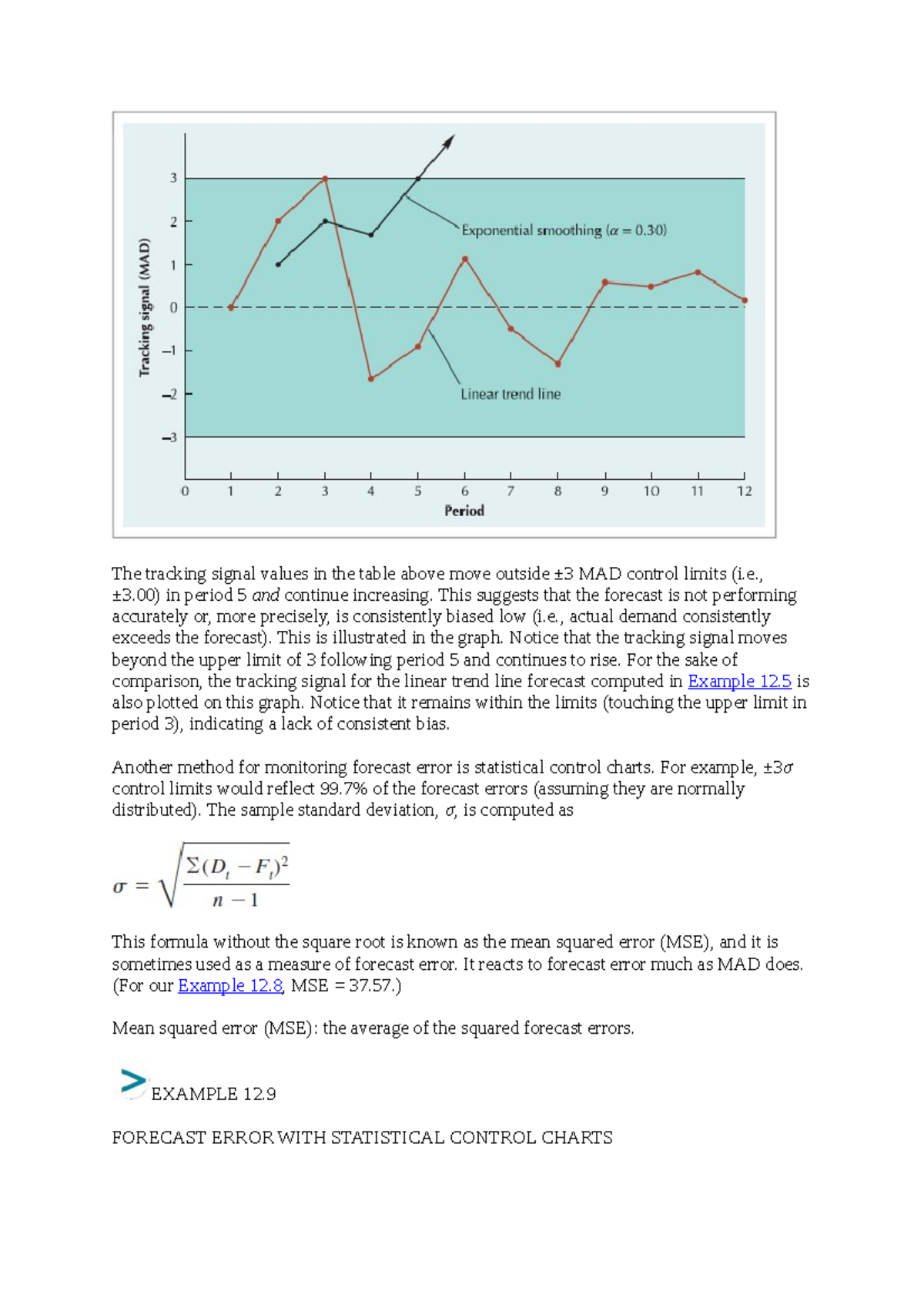 HISTORY 1005 Lecture Notes - The tracking signal values in the table ...