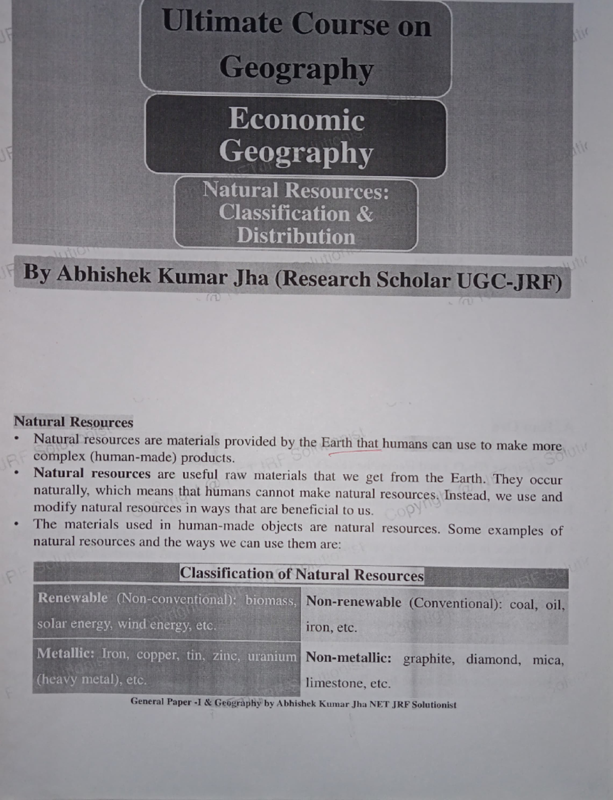 Natural resources - Ultimate Course on Geography Economic Geography ...