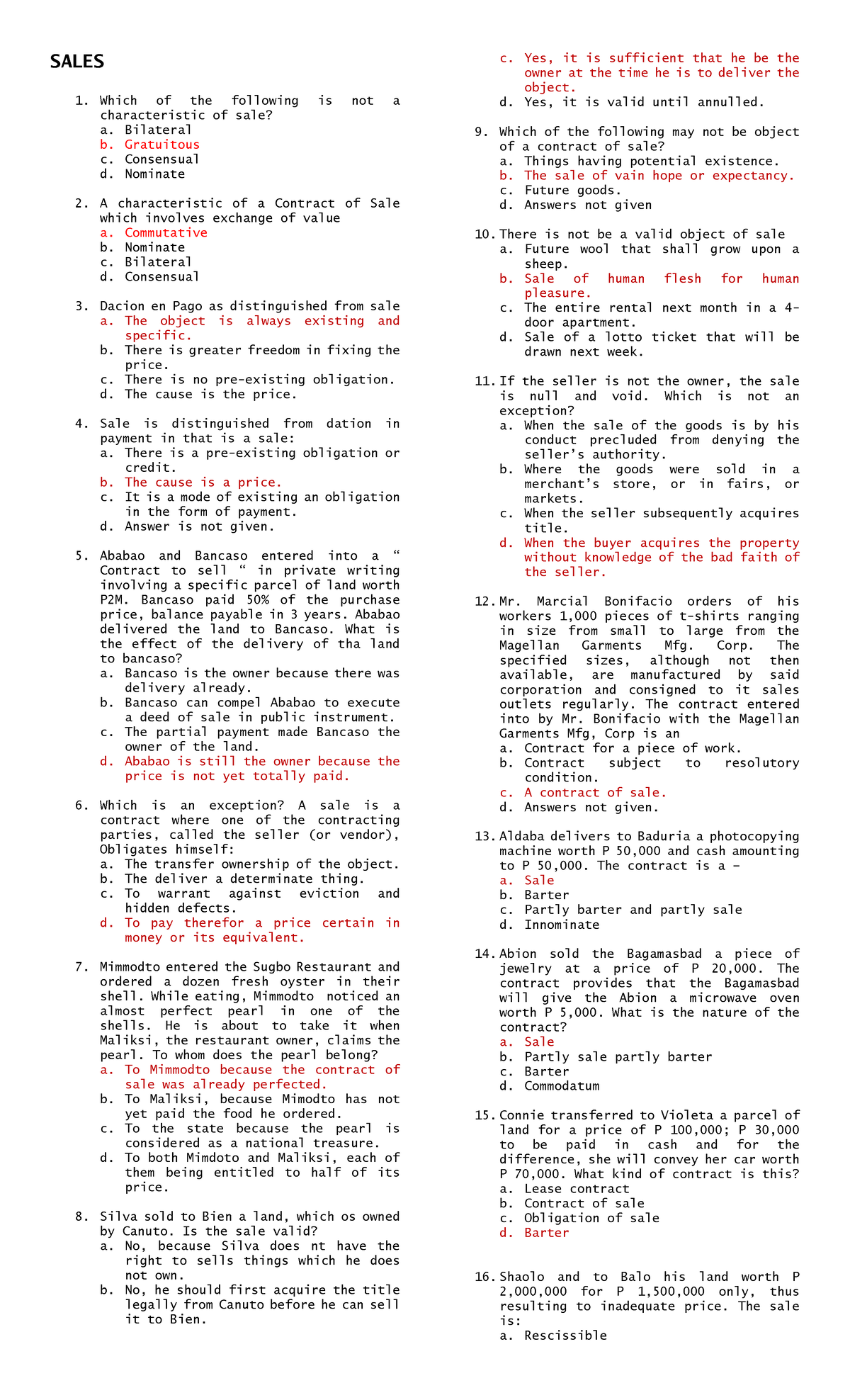 Pdfcoffee - Im also a student i want to help you - SALES Which of the following is not a - Studocu