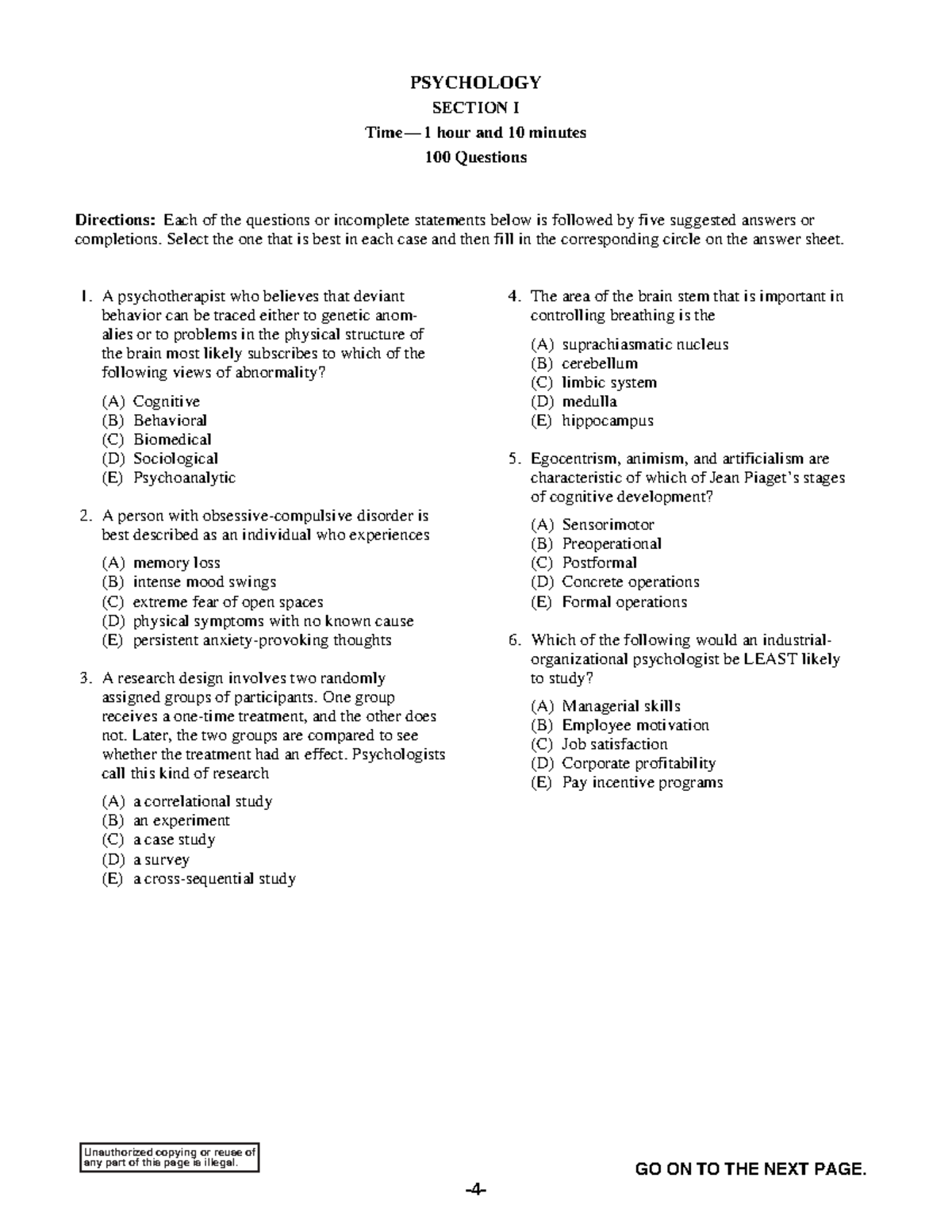 Ap practice-exam-2012 - Unauthorized copying or reuse of any part of ...