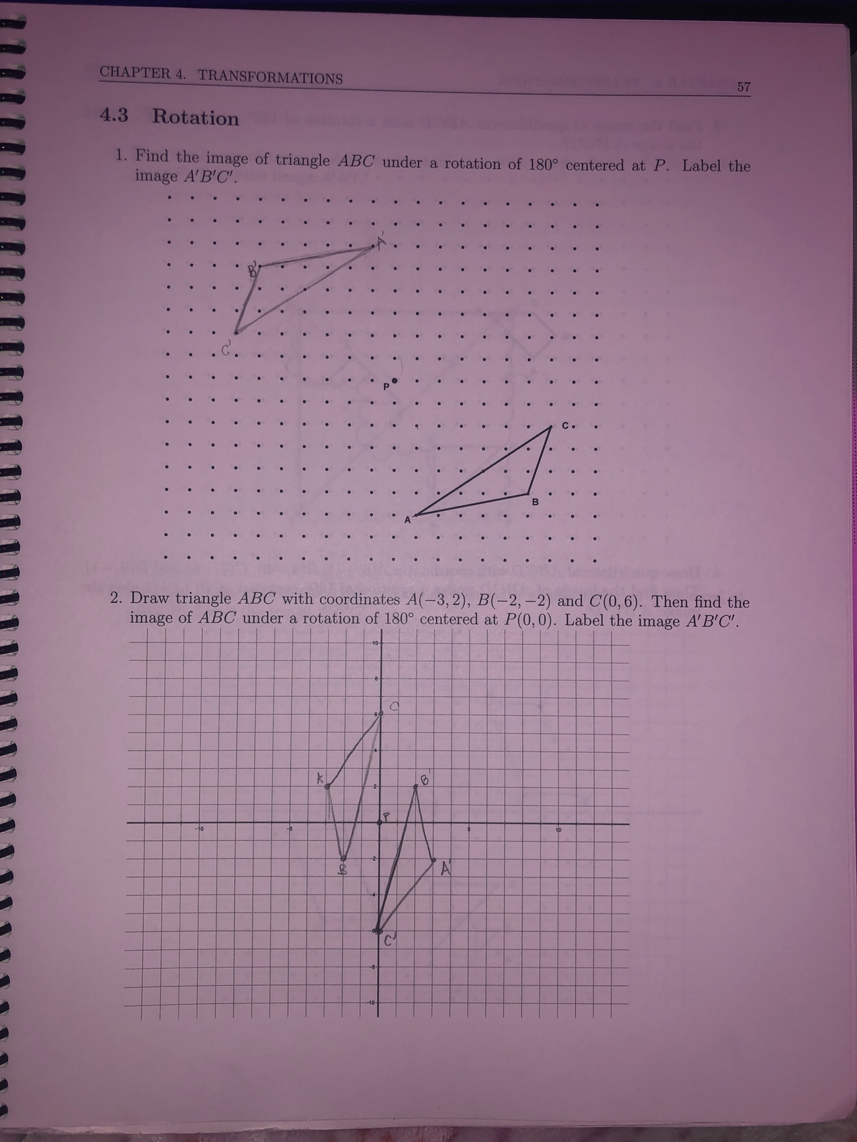 Rotation - How to rotate shapes on a graph. - CHAPTER 4 ...