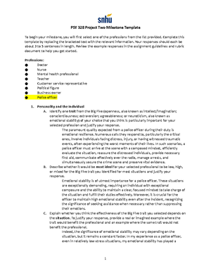 PSY 328 Module Four Journal Template - PSY 328 Module Four Journal ...