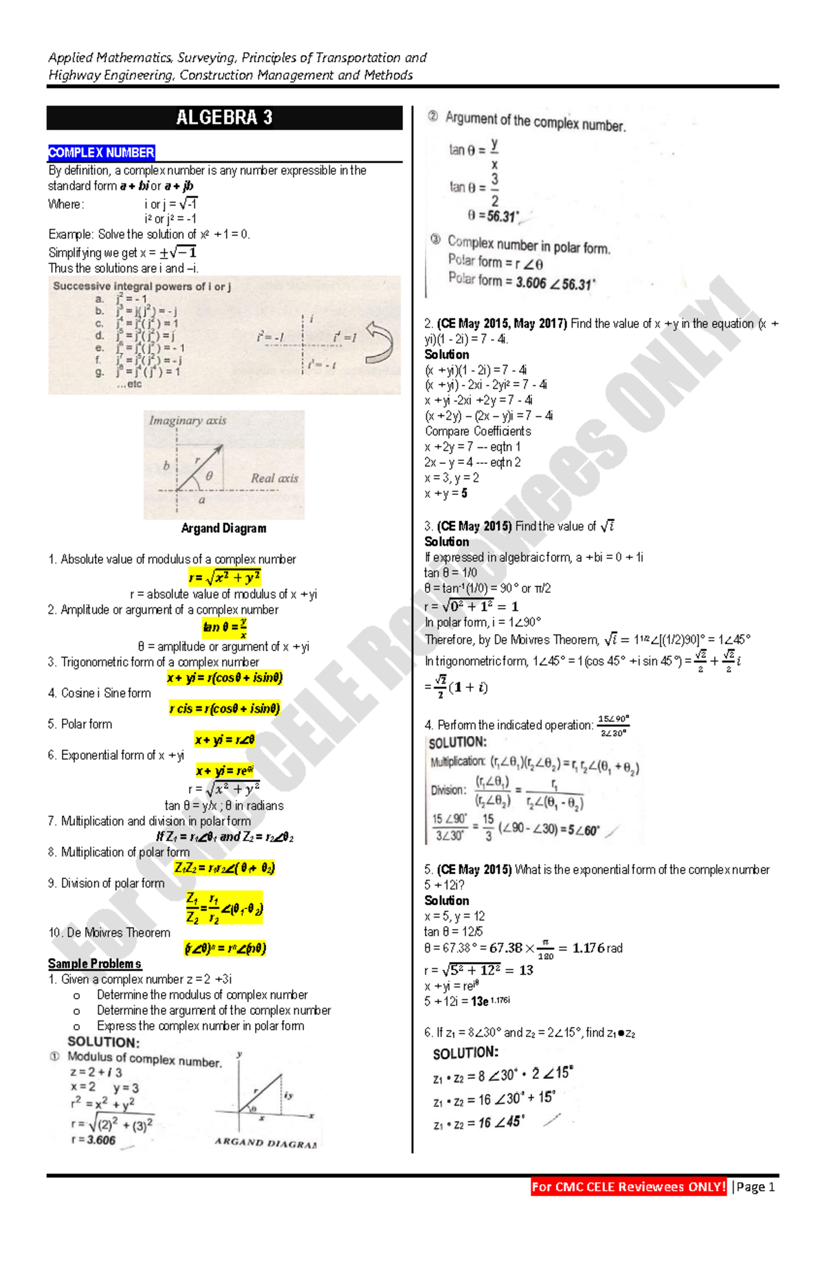 3 algebra l- algebra - Highway Engineering, Construction Management and ...