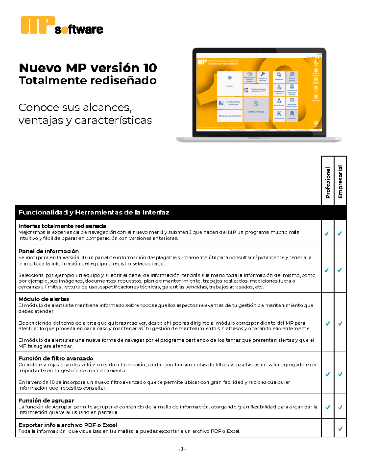 Tabla- Comparativa MP software - Conoce sus alcances, ventajas y ...