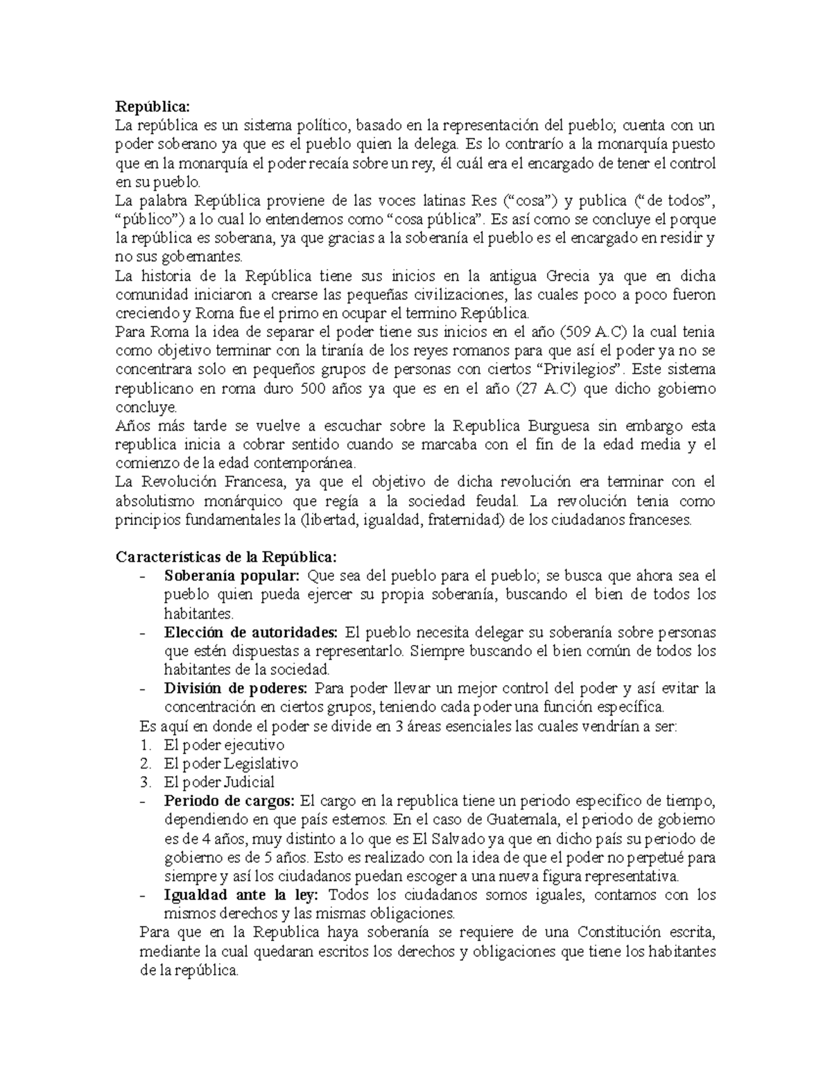 Definición y Características de la República - República: La república ...