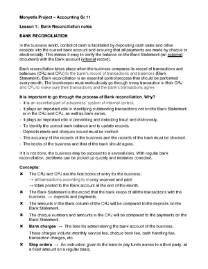 Class Examples VAT AND FS & bank recon - CLASS EXAMPLES – VAT The ...