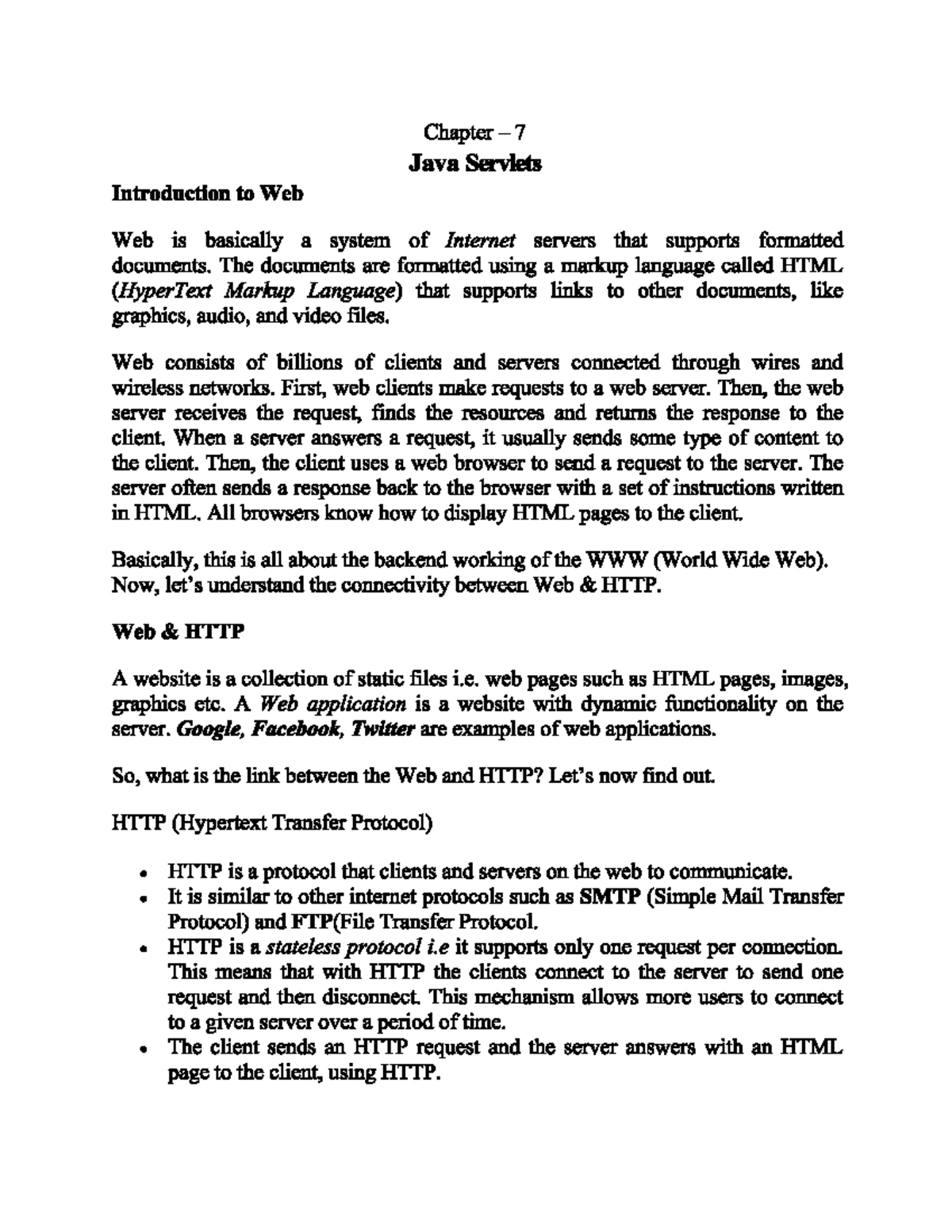 Java Servlet - Web Technology - Studocu