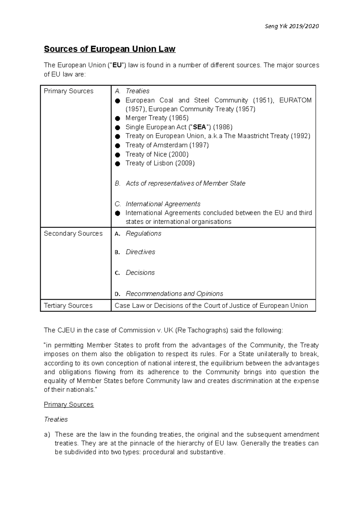 Primary Sources Of Eu Law Treaties at Ruben Williams blog