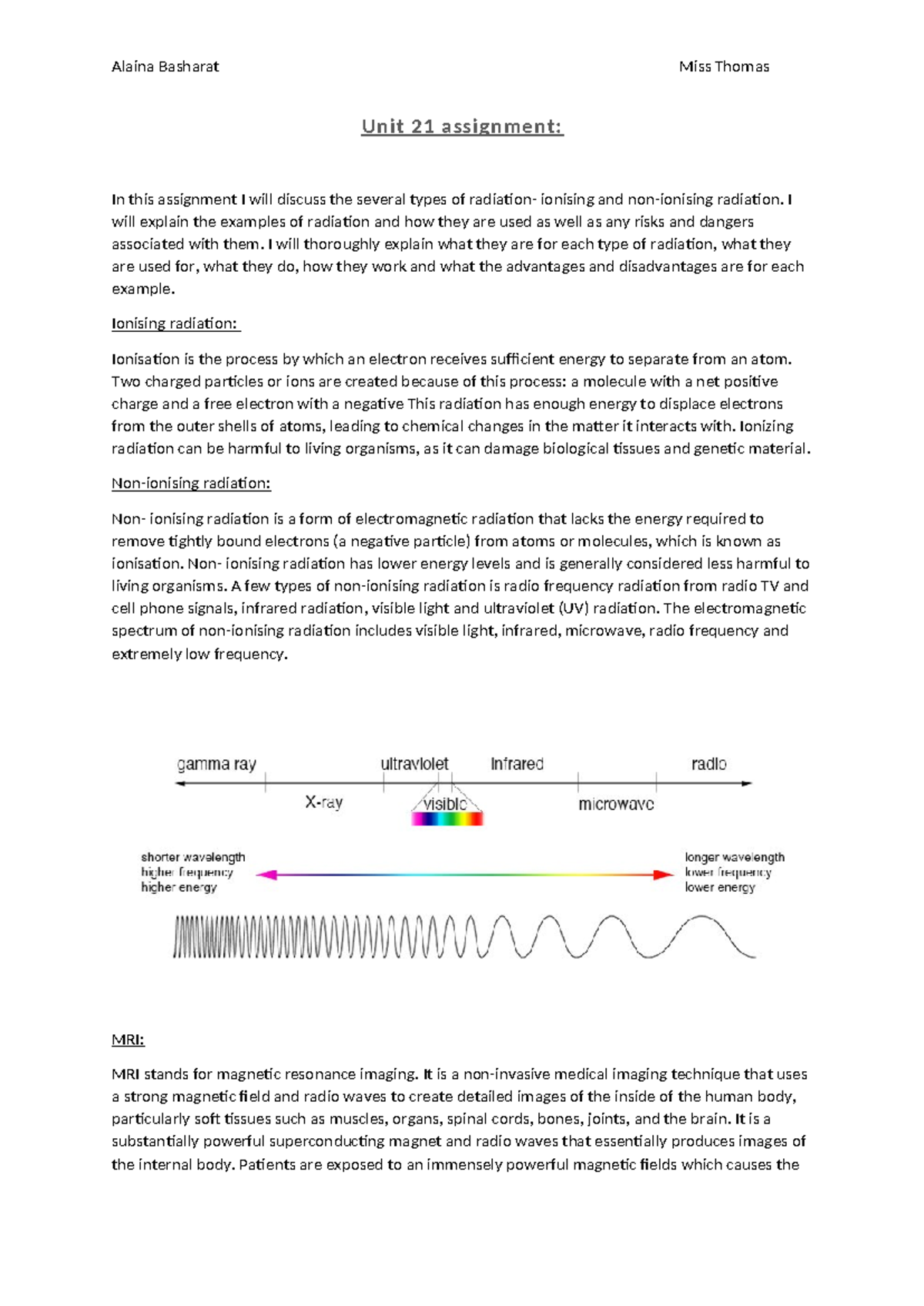 Unit 21 assignment - distinction medical physics - Unit 21 assignment ...