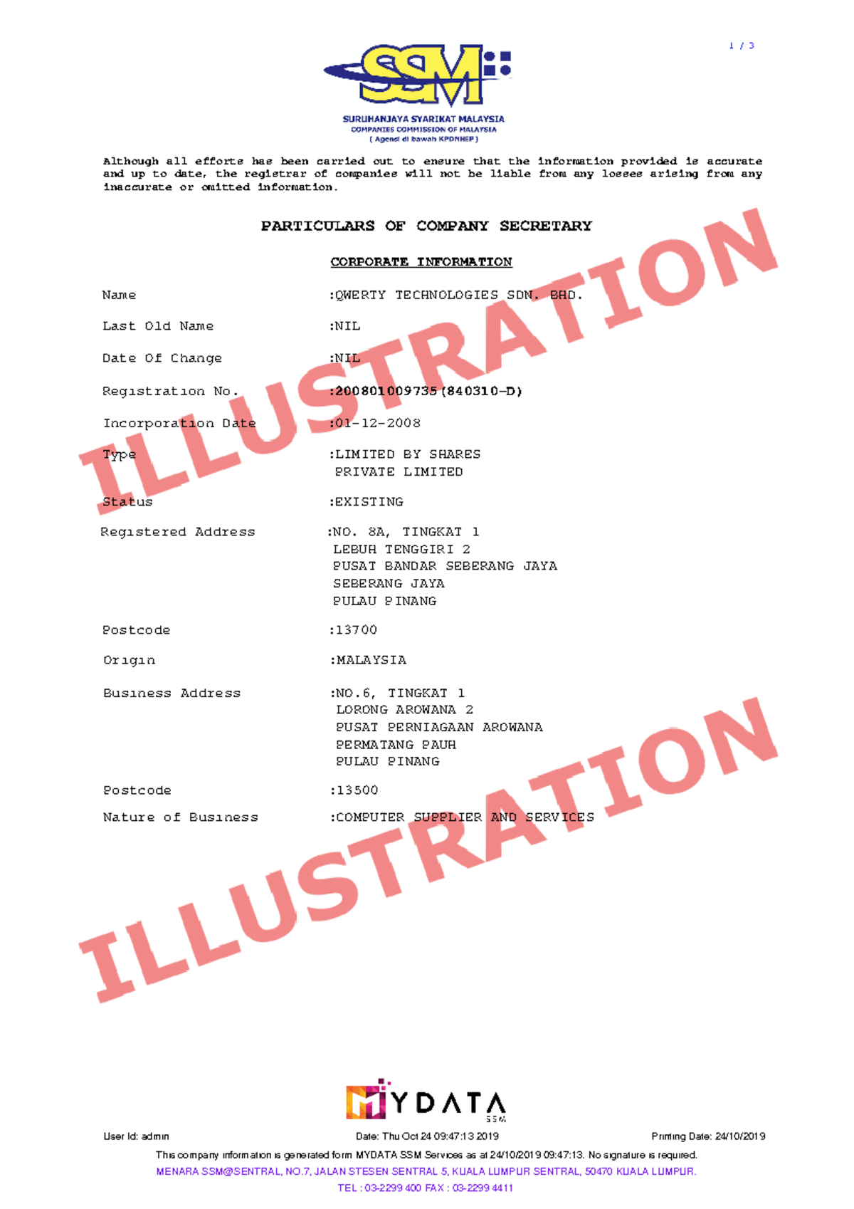 Sample particular of company secretary - 1 / 3 Although all efforts has ...