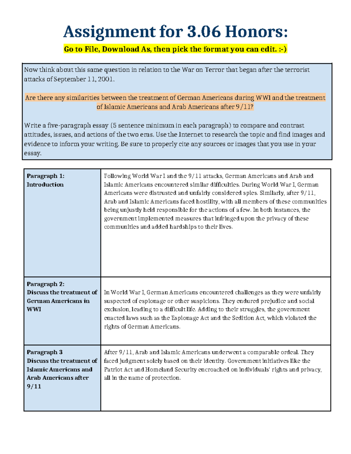 Copy of USH 3.06H (2) - honors - Assignment for 3 Honors: Go to File, Download As, then pick the ...