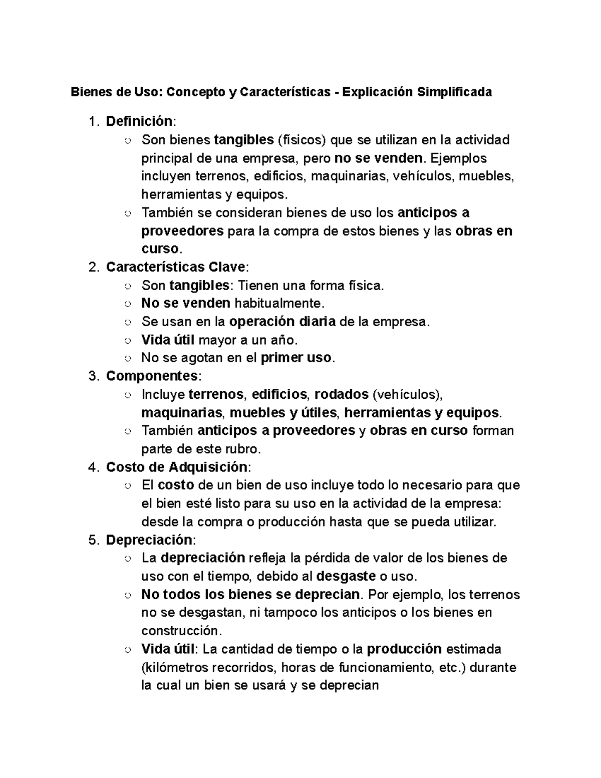 Modulo 6 Bienes de uso - Bienes de Uso: Concepto y Características - Explicación Simplificada 1 ...