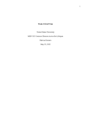 SOAP Note Diabetes Type II - Week 5 SOAP Note: Diabetes Type II United ...