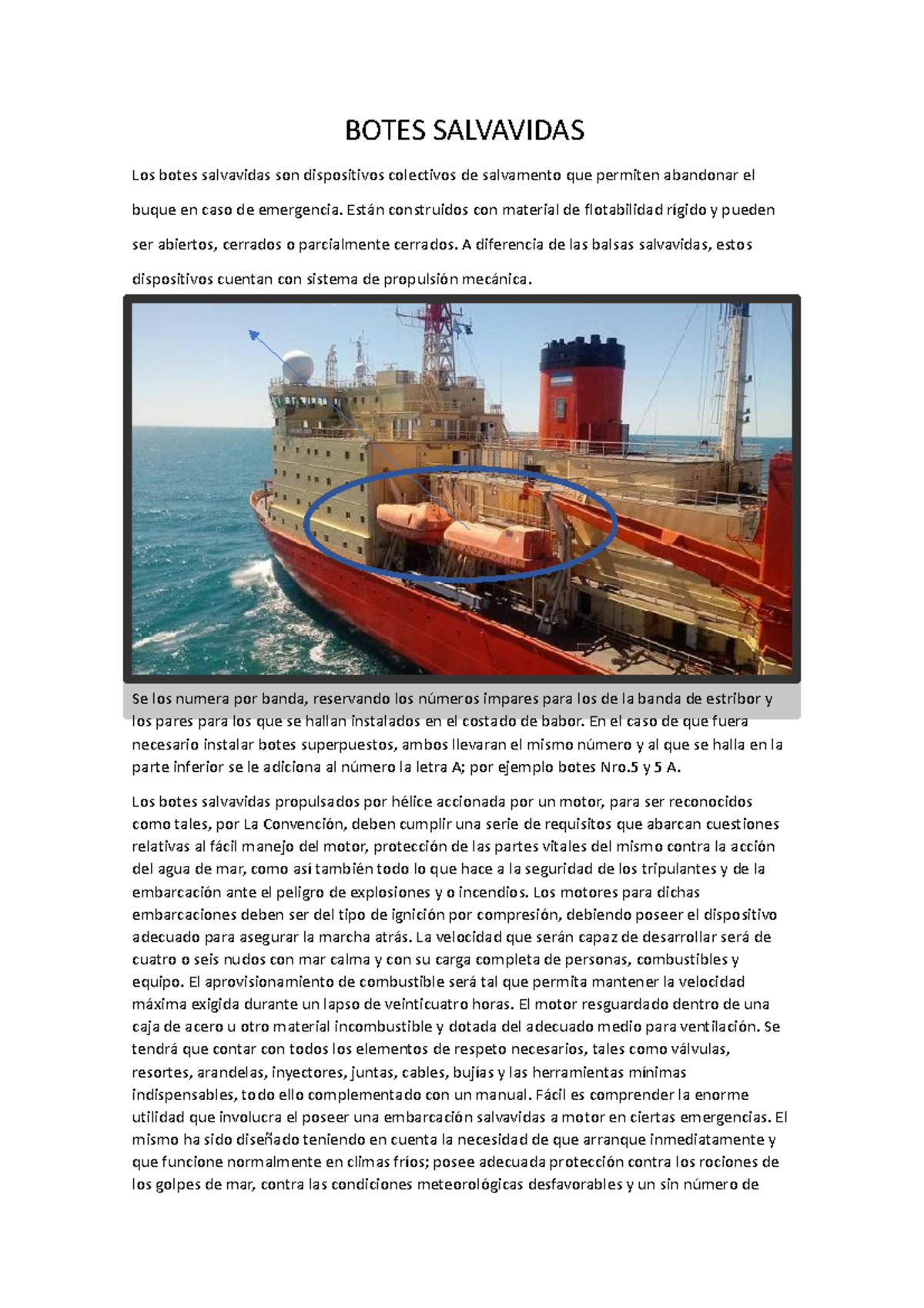 Botes Salvavidas - curso de marineria. - BOTES SALVAVIDAS Los botes ...