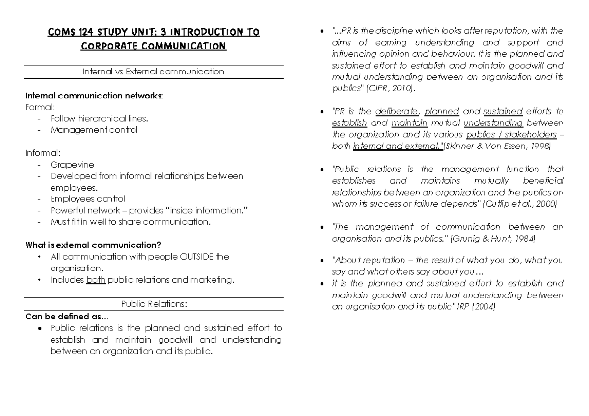 COMS 124 Study UNIT 3 - COMS 124 STUDY UNIT: 3 INTRODUCTION TO ...