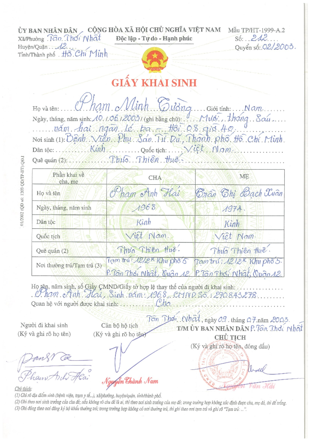 Birth-certificate-PMT - kinh doanh quốc tế - Studocu