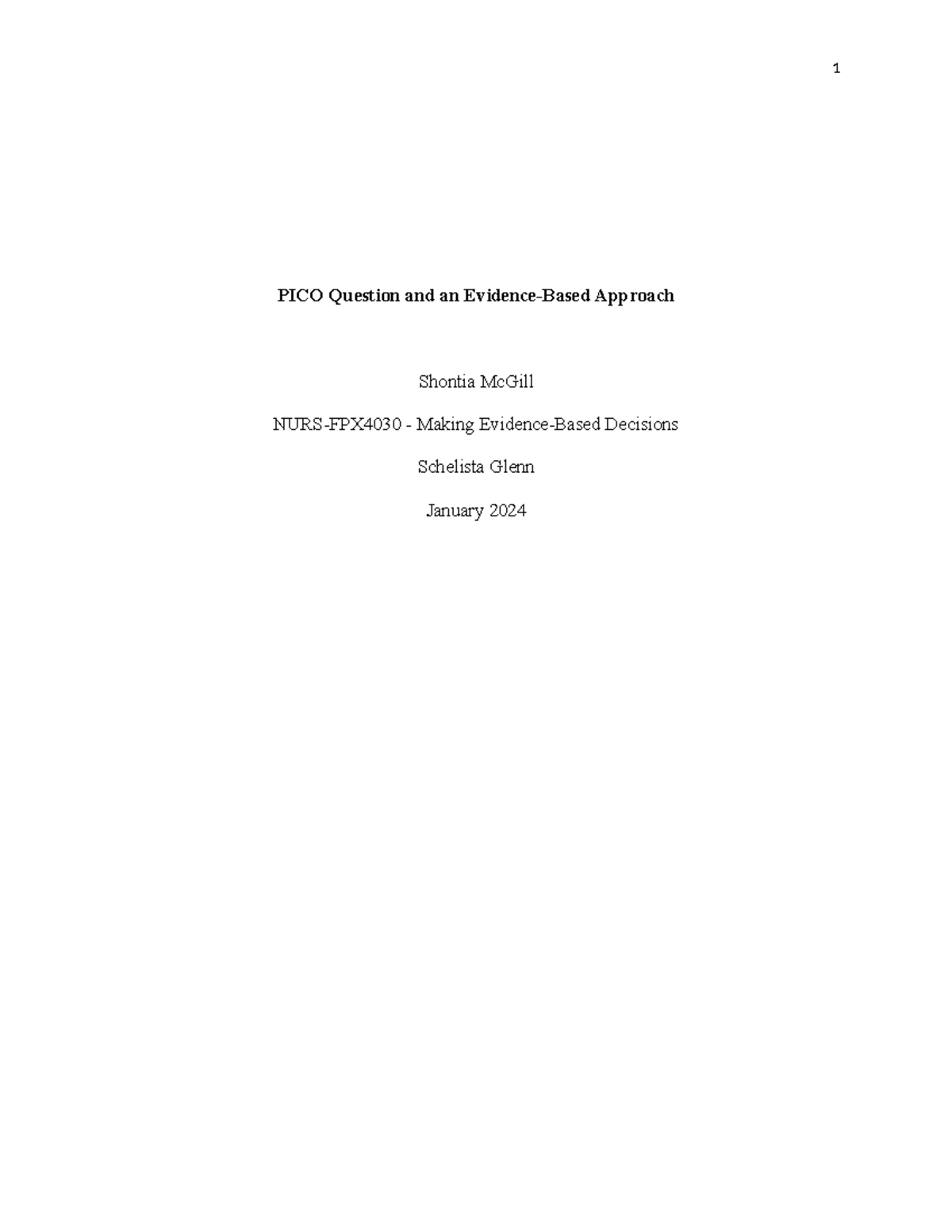 PICO Question and an Evidence-Based Approach - It stands for Population ...
