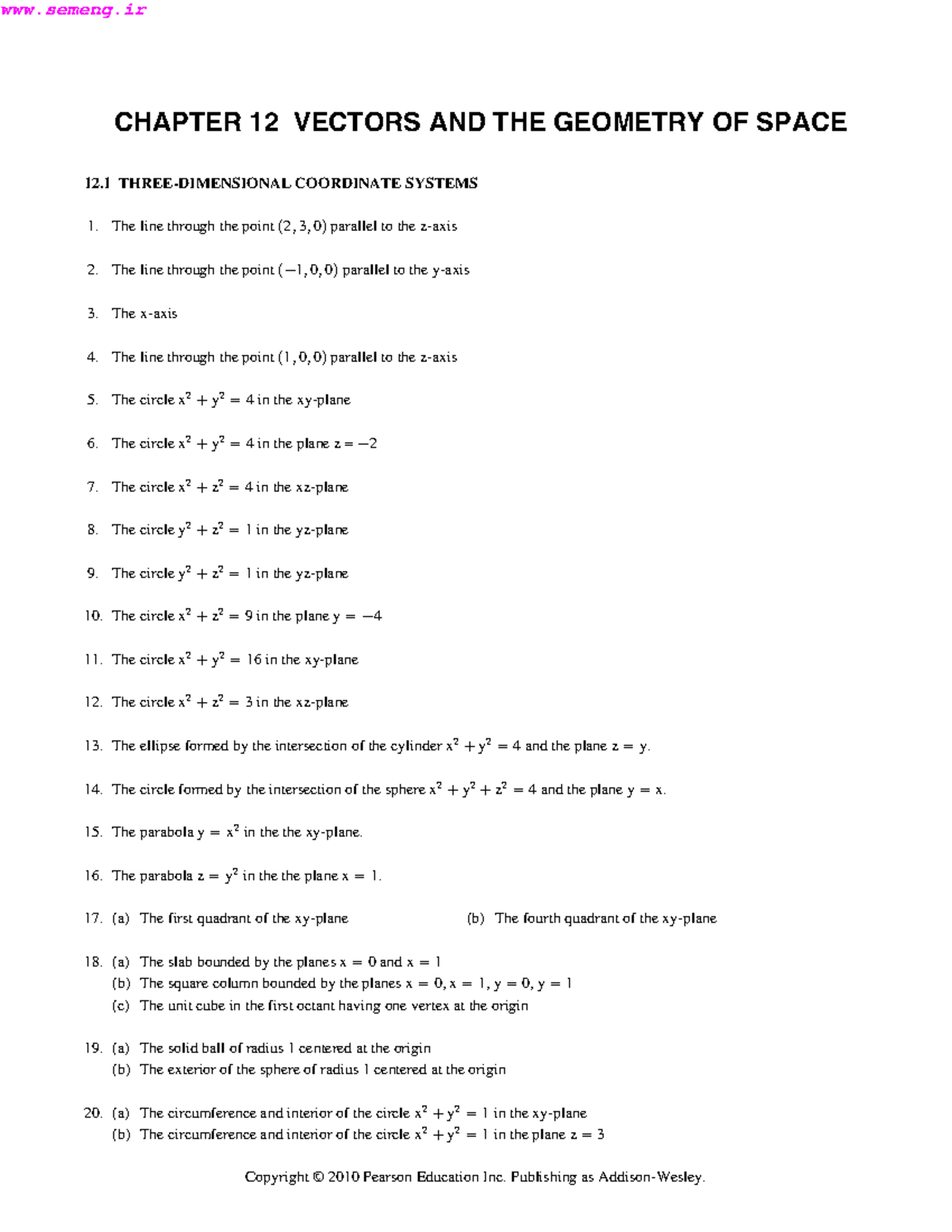 Calculus CH12 solution - CHAPTER 12 VECTORS AND THE GEOMETRY OF SPACE ...