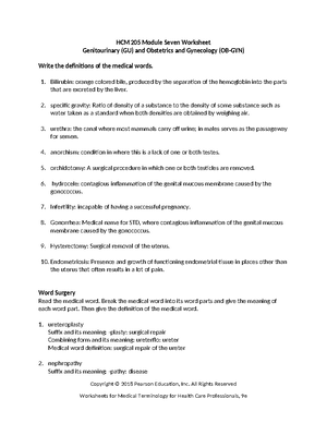 HCM 205 Module One Worksheet - HCM 205 Module One Worksheet Medical ...